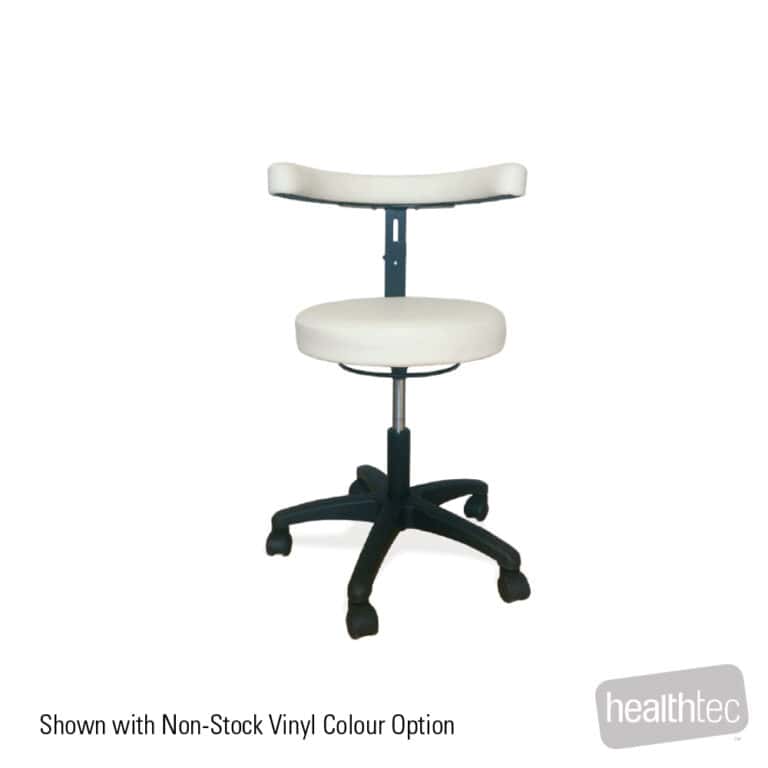 HT Therapist Round Top Stool with BackRest • Healthtec