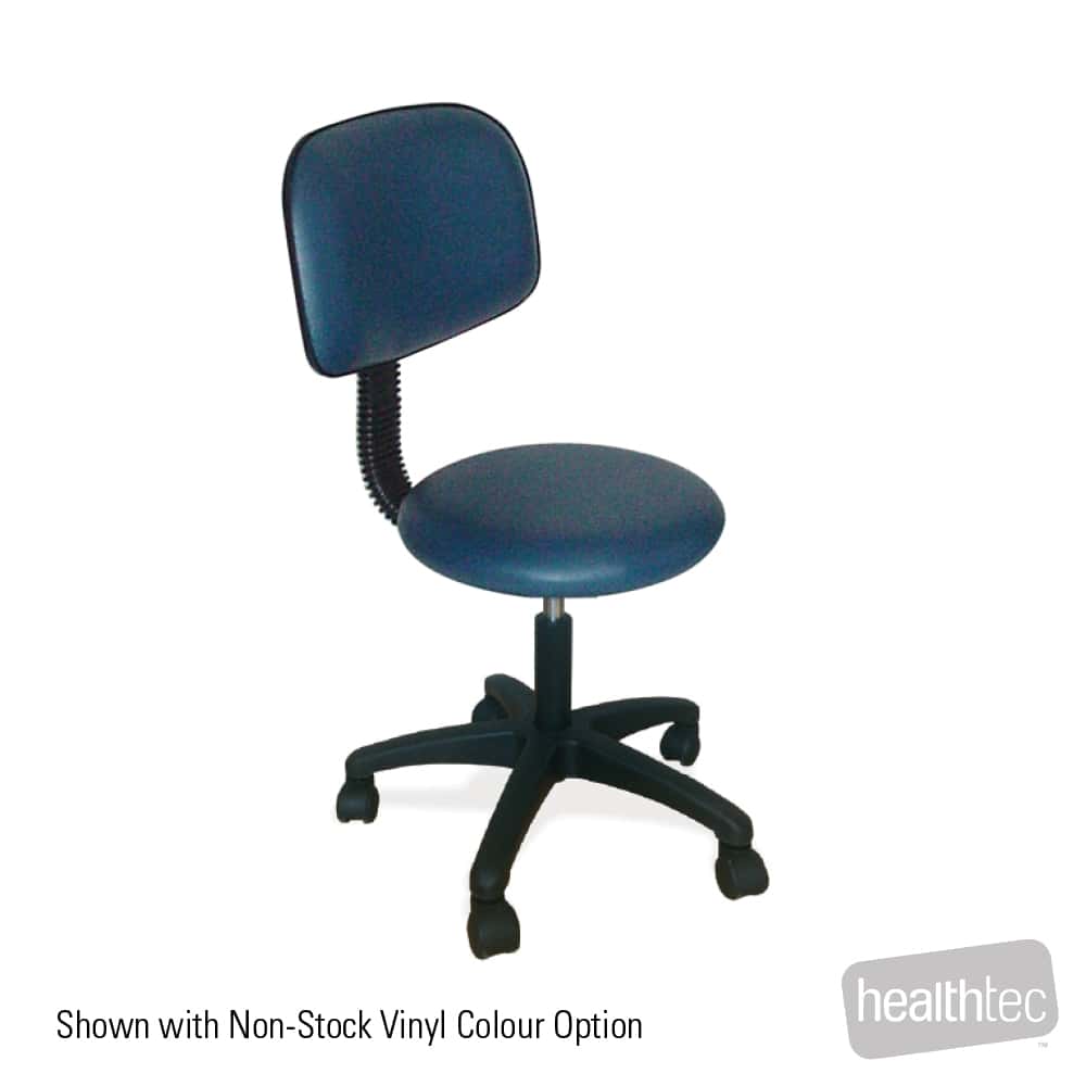 HT Therapist Round Top Stool with BackRest • Healthtec