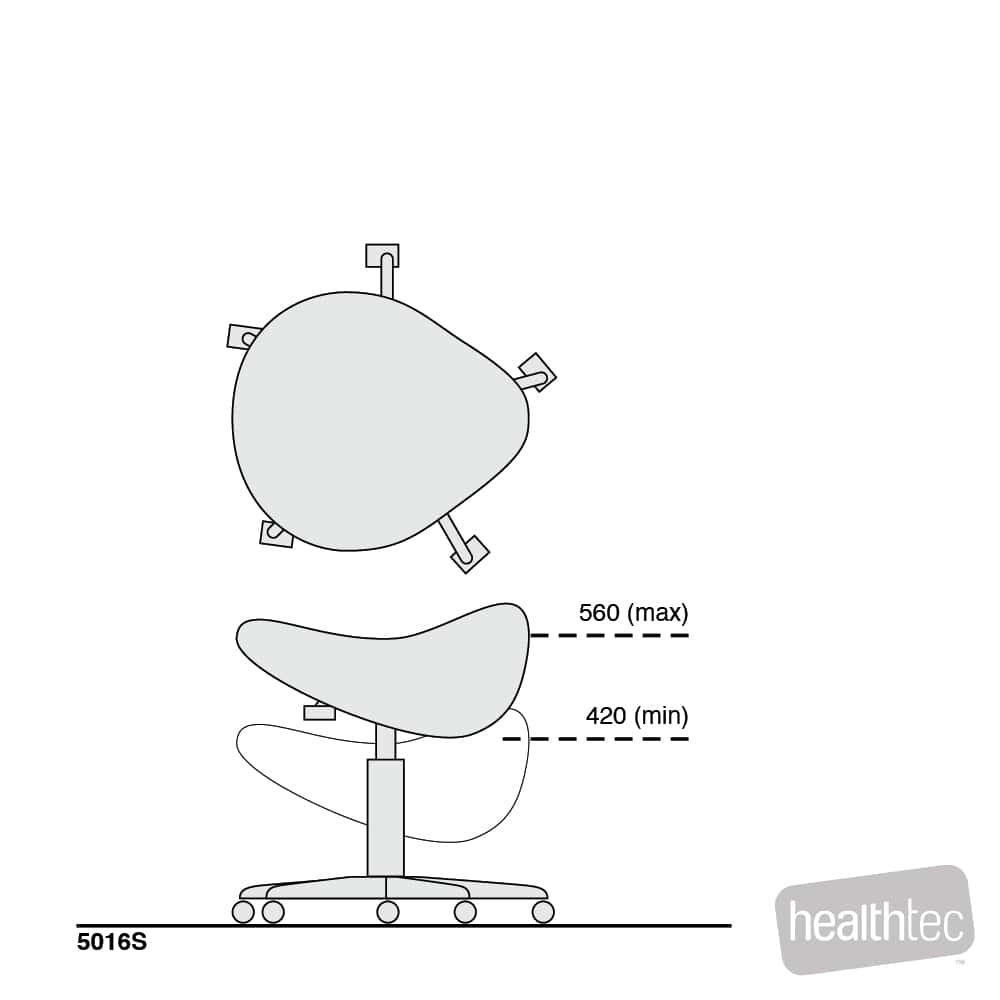 HT Operator Stool with Adjustable ArmRest • Healthtec