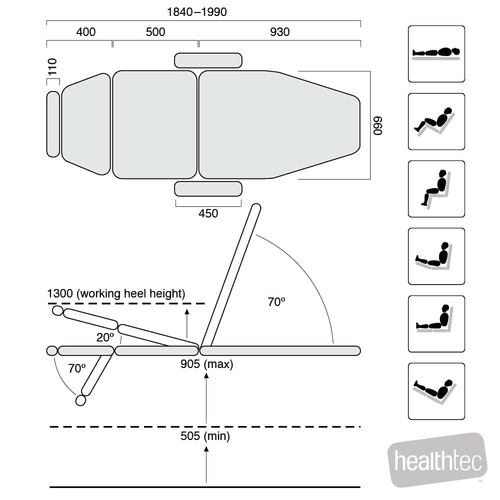 LynX GP Examination Table – Two Section • Healthtec