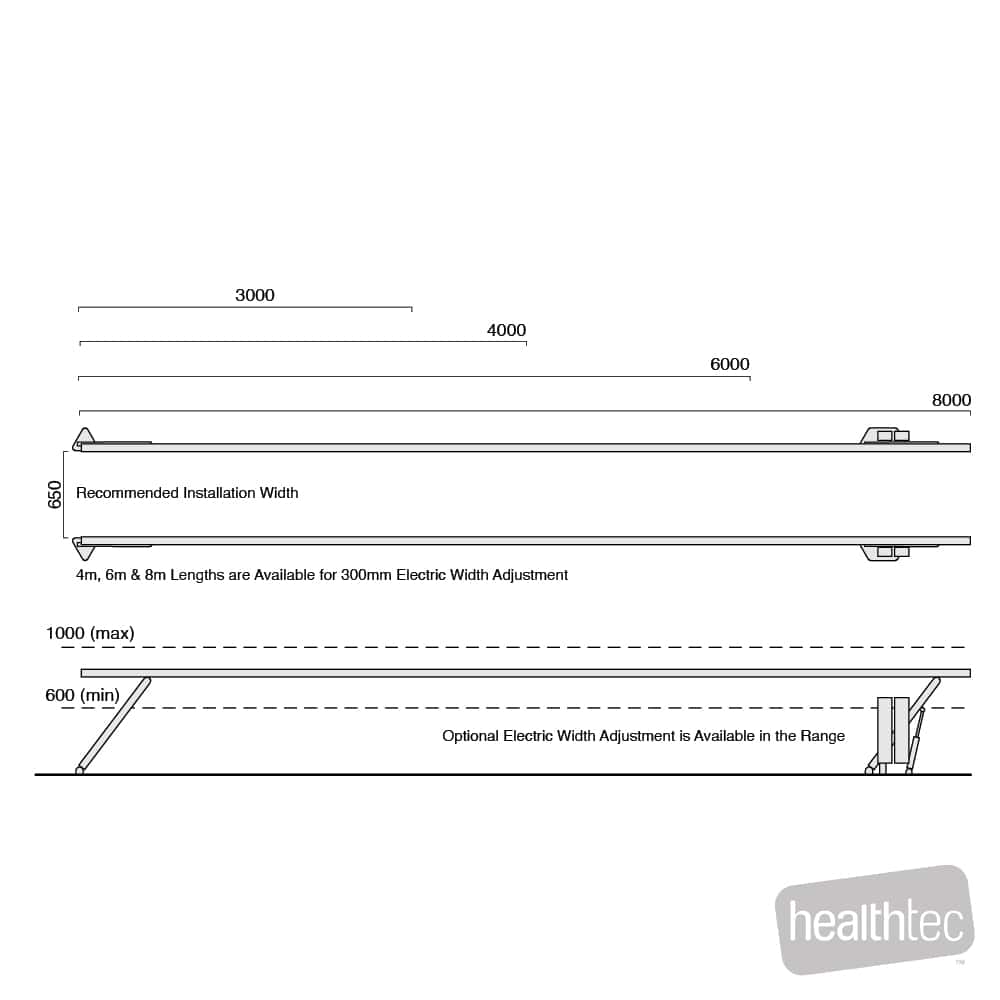 HT Electric Parallel Bars – 3 Metre Length • Healthtec